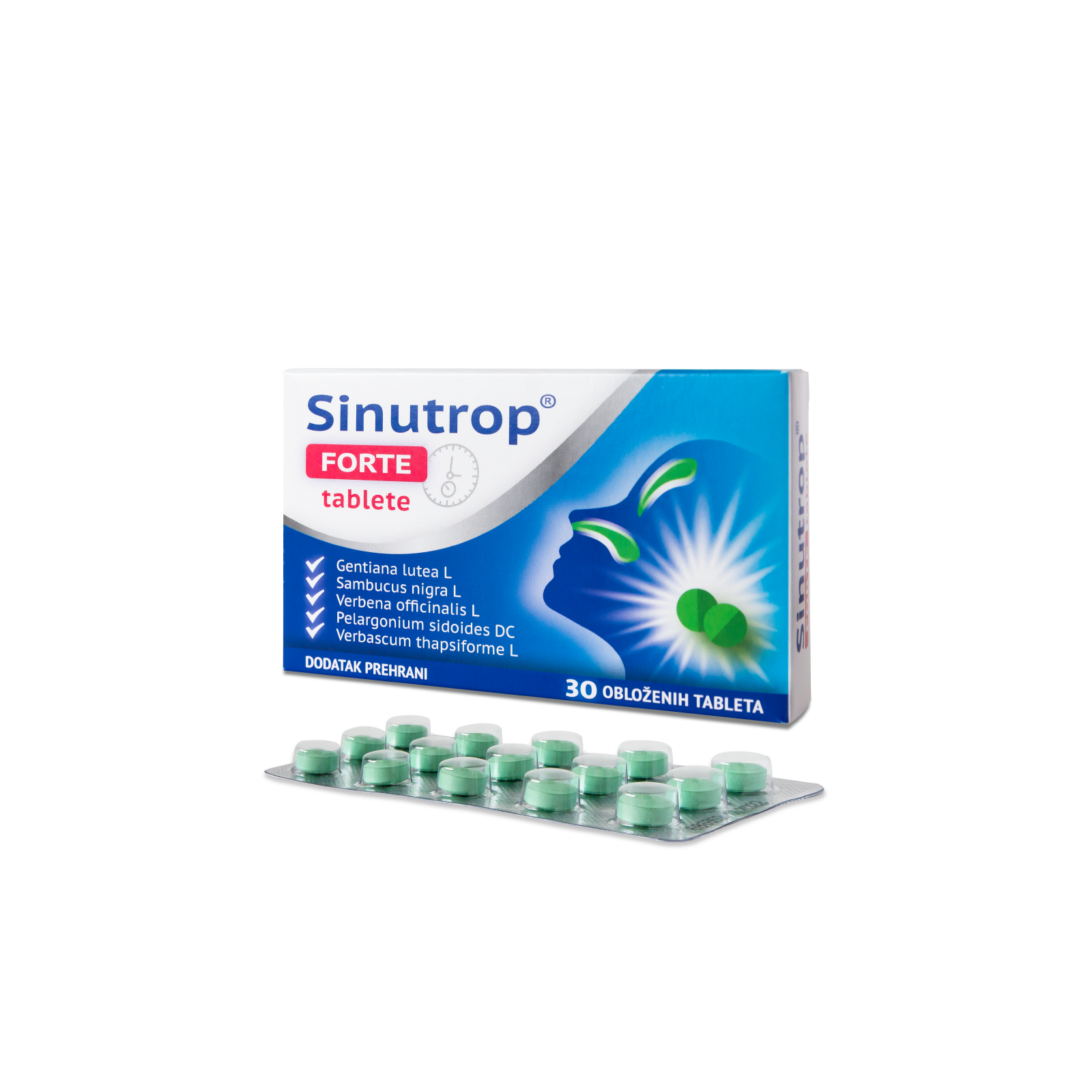 SINUTROP FORTE TABLETE ZA SINUSE,NOS,GRLO I GORNJE DIŠNE PUTEVE A30 ...