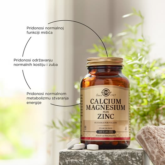 SOLGAR KALCIJ,MAGNEZIJ+CINK ZA ZDRAVLJE MIŠIĆNO-KOŠTANOG SUSTAVA 100 TABLETA – Ljekarna Ljubic ...