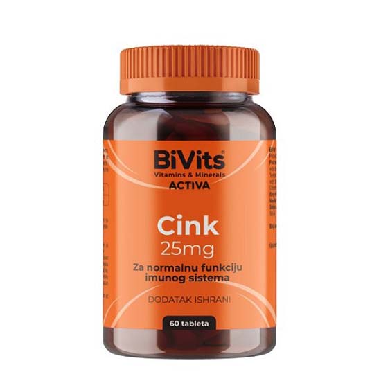 BIVITS CINK 25MG ZA JAČANJE IMUNITETA 60 TABLETA – Ljekarna Ljubic – BiH – WEB shop