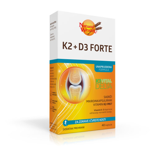 NATURAL WEALTH K2+D3 FORTE DODATAK ZA ZDRAVLJE KOSTIJU 40 KAPSULA ...