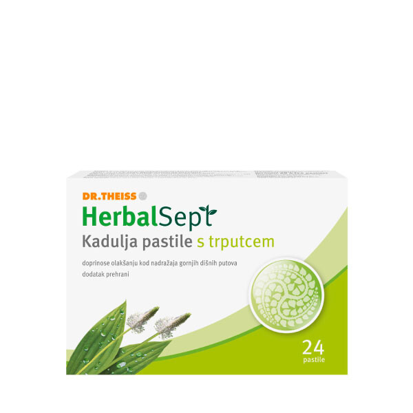 DR THEISS HERBALSEPT KADULJA+TRPUTAC PASTILE ZA GRLO 24 KOMADA ...