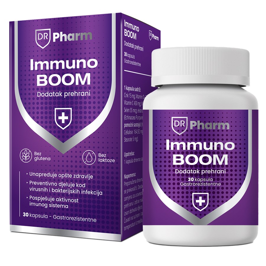 DR PHARM IMMUNO BOOM VITAMIN+MINERALI ZA IMUNITET 30 KAPSULA – Ljekarna Ljubic – BiH – WEB shop