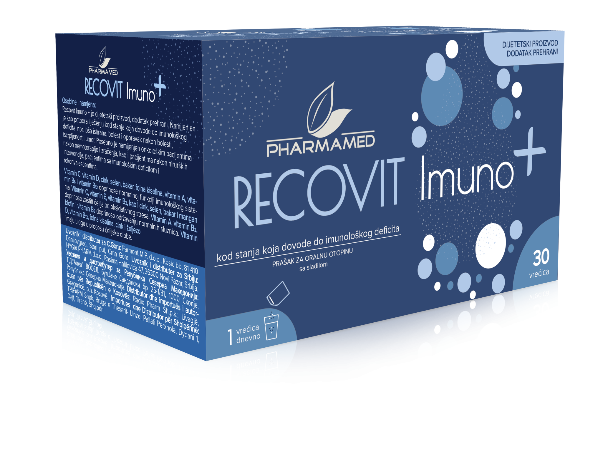 PHARMAMED RECOVIT IMUNO PRAH VITAMIN+MINERAL 30 VREĆICA – Ljekarna ...