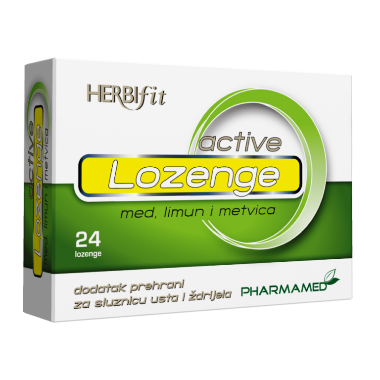 PHARMAMED HERBIFIT LOZENGE ACTIVE PASTILE ZA GRLO MED I CINK A24 – Ljekarna Ljubic – BiH – WEB shop